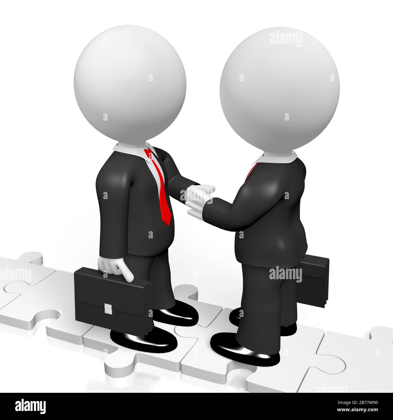 3D two businessmen - agreement/ deal concept Stock Photo - Alamy