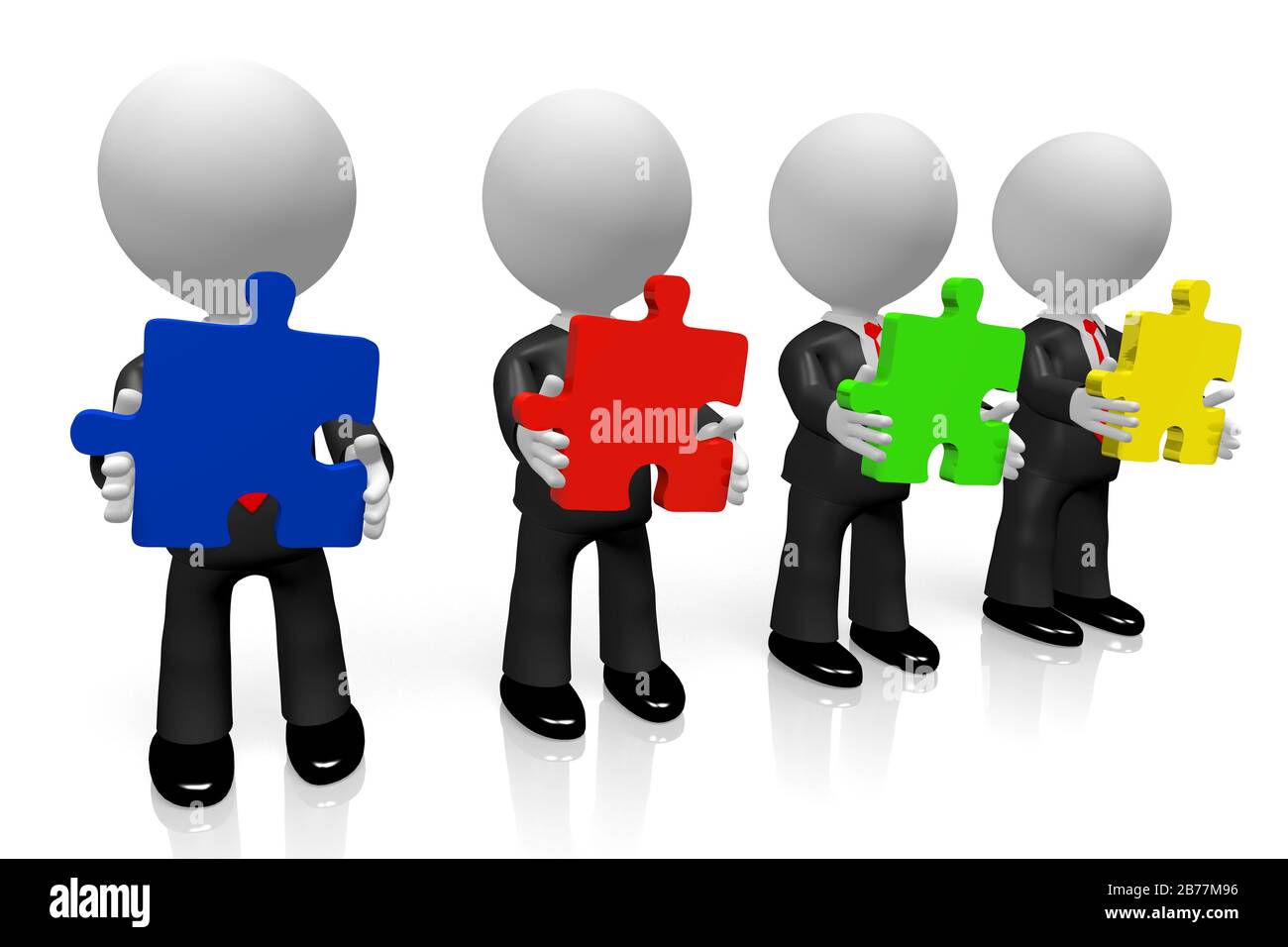 3D businessmen - teamwork concept Stock Photo - Alamy