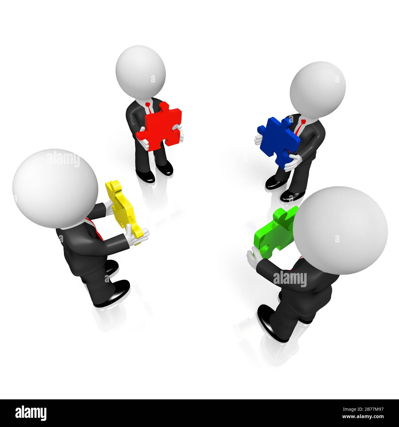 3D businessmen - teamwork concept Stock Photo - Alamy