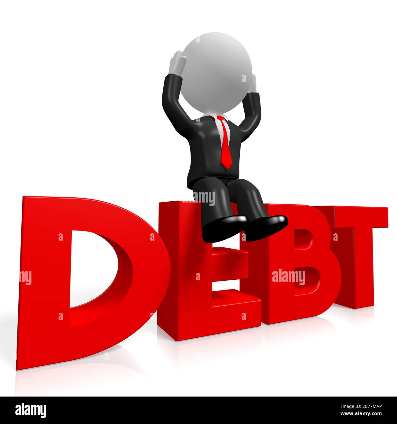 3D businessman, debt concept Stock Photo - Alamy