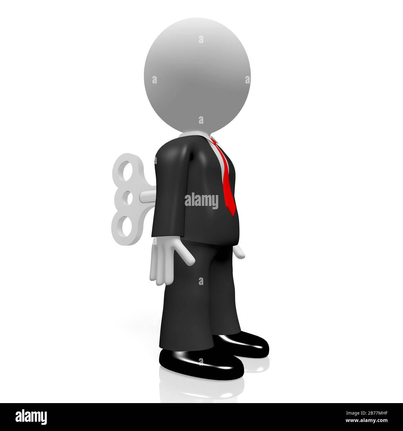 3D businessman, wind-up toy concept Stock Photo - Alamy