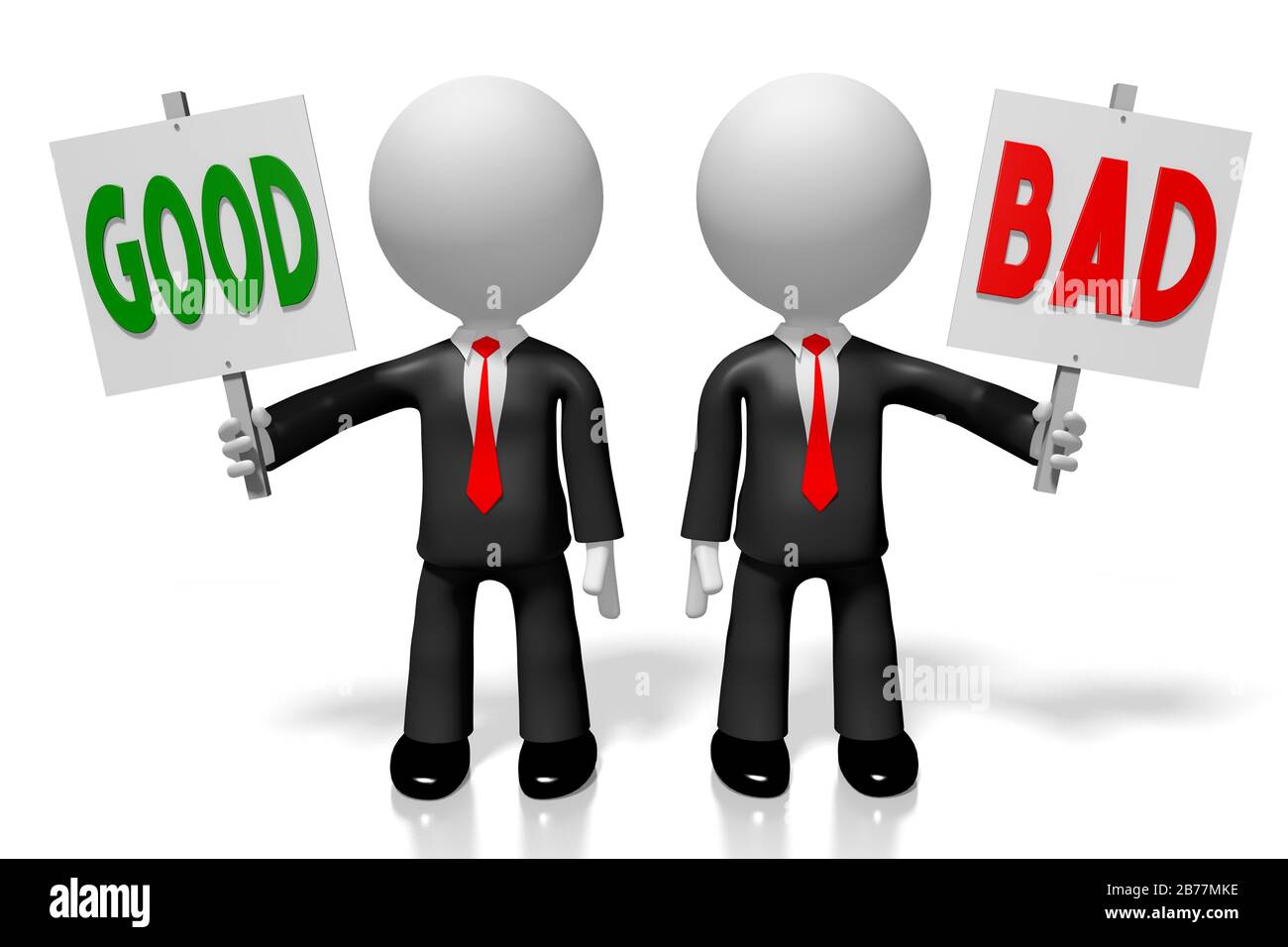 3D businessmen, good and bad concept Stock Photo - Alamy
