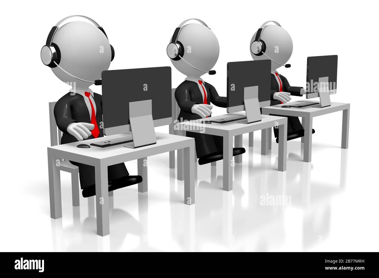 3D cartoon characters working on computers Stock Photo - Alamy