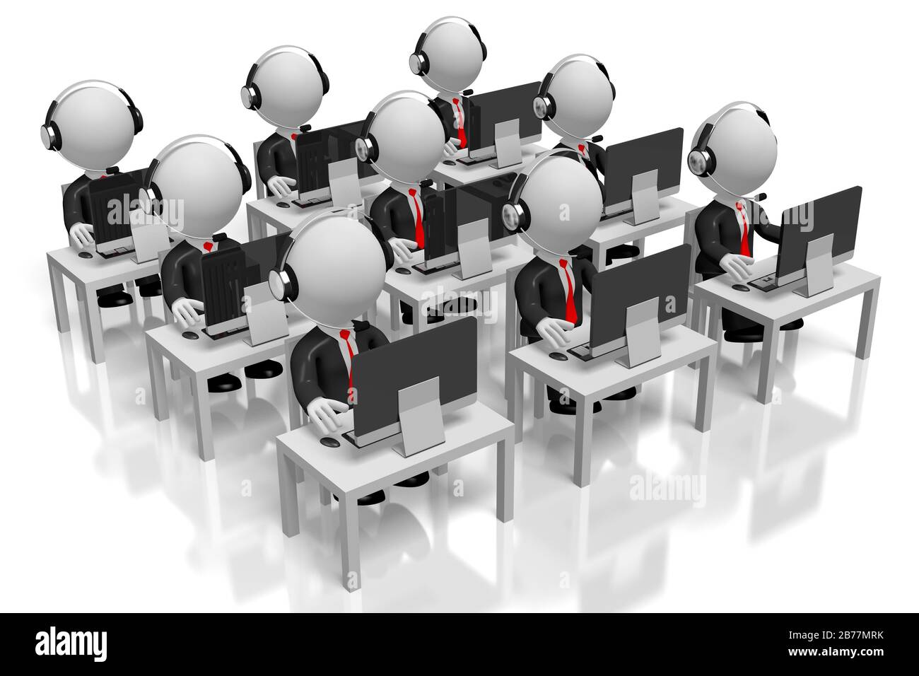 3D cartoon characters working on computers Stock Photo - Alamy