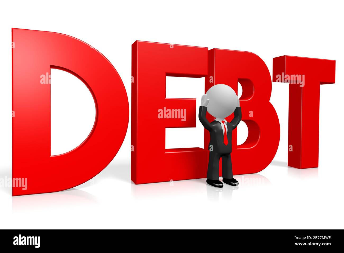 3D businessman, debt concept Stock Photo - Alamy
