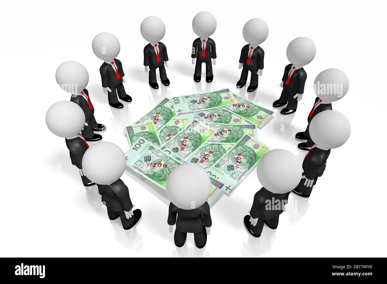 3D businessmen, money Stock Photo - Alamy