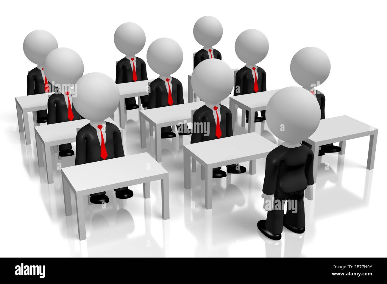 3D businessmen - training concept Stock Photo - Alamy