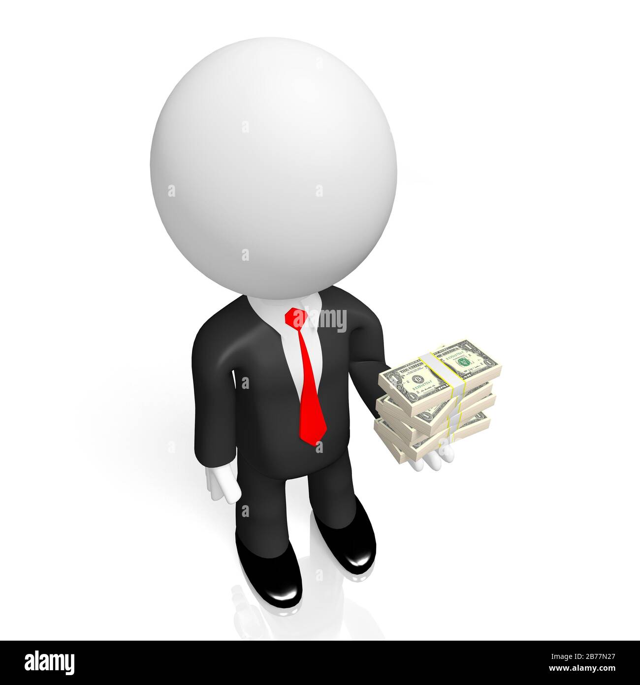 3D businessman holding money Stock Photo - Alamy