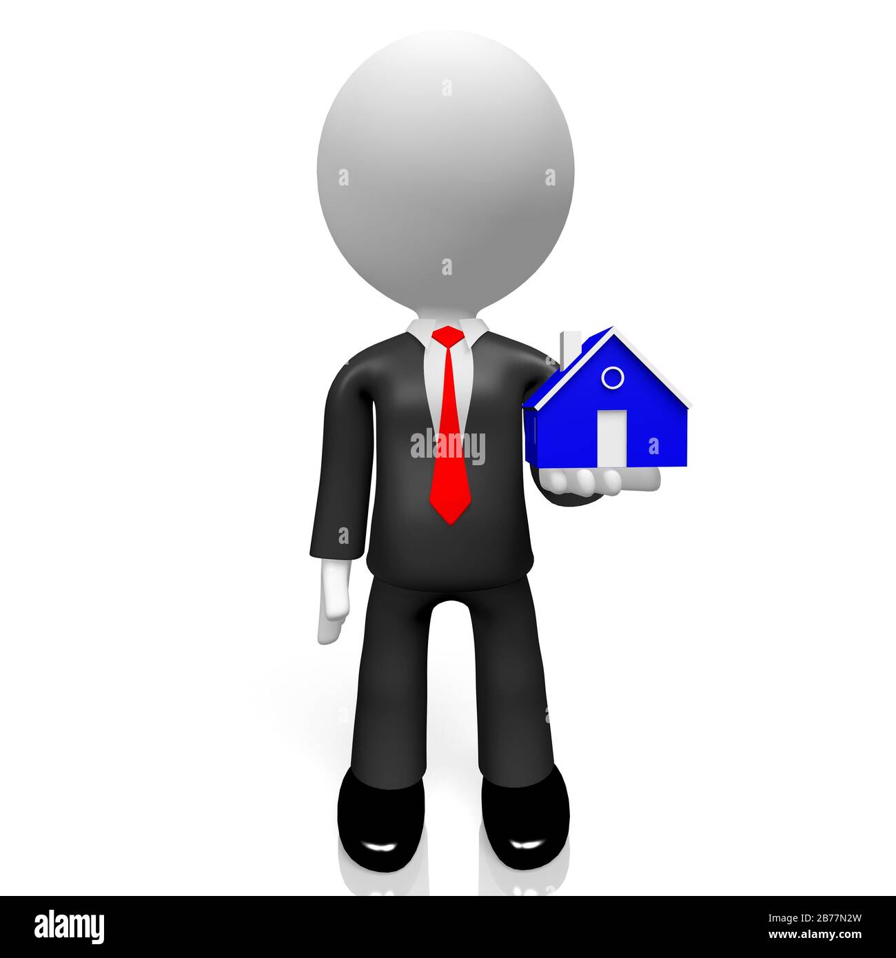 3D businessman - house shape Stock Photo - Alamy