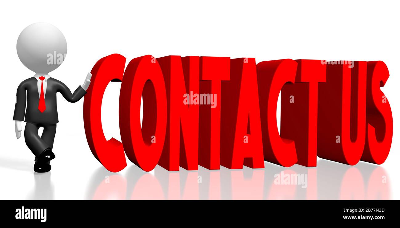3D cartoon character - contact us concept Stock Photo - Alamy