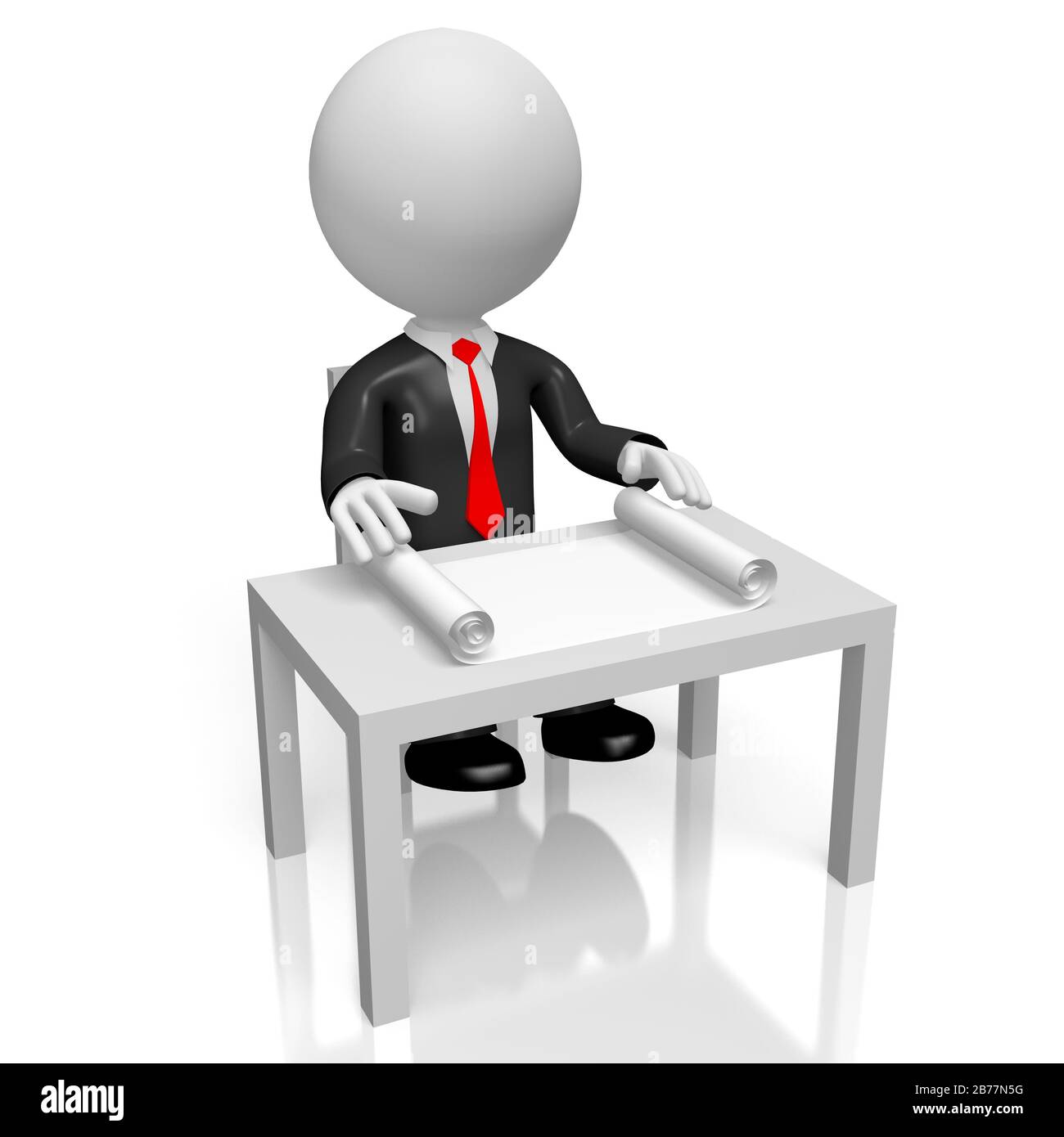 3D businessman, document concept Stock Photo - Alamy