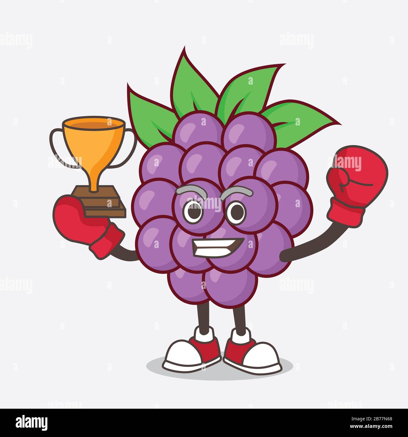 An illustration of Boysenberries Fruit cartoon mascot character as ...