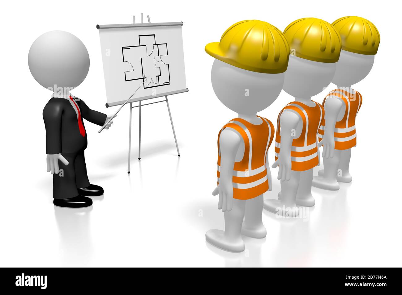 3D cartoon characters, construction site concept Stock Photo - Alamy