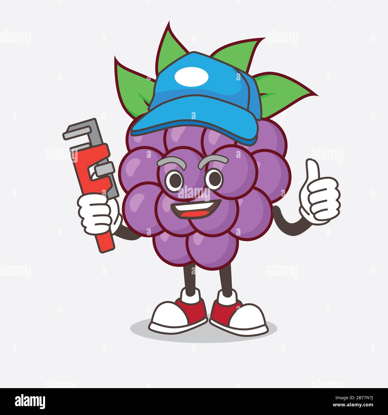 An illustration of Boysenberries Fruit cartoon mascot character as ...