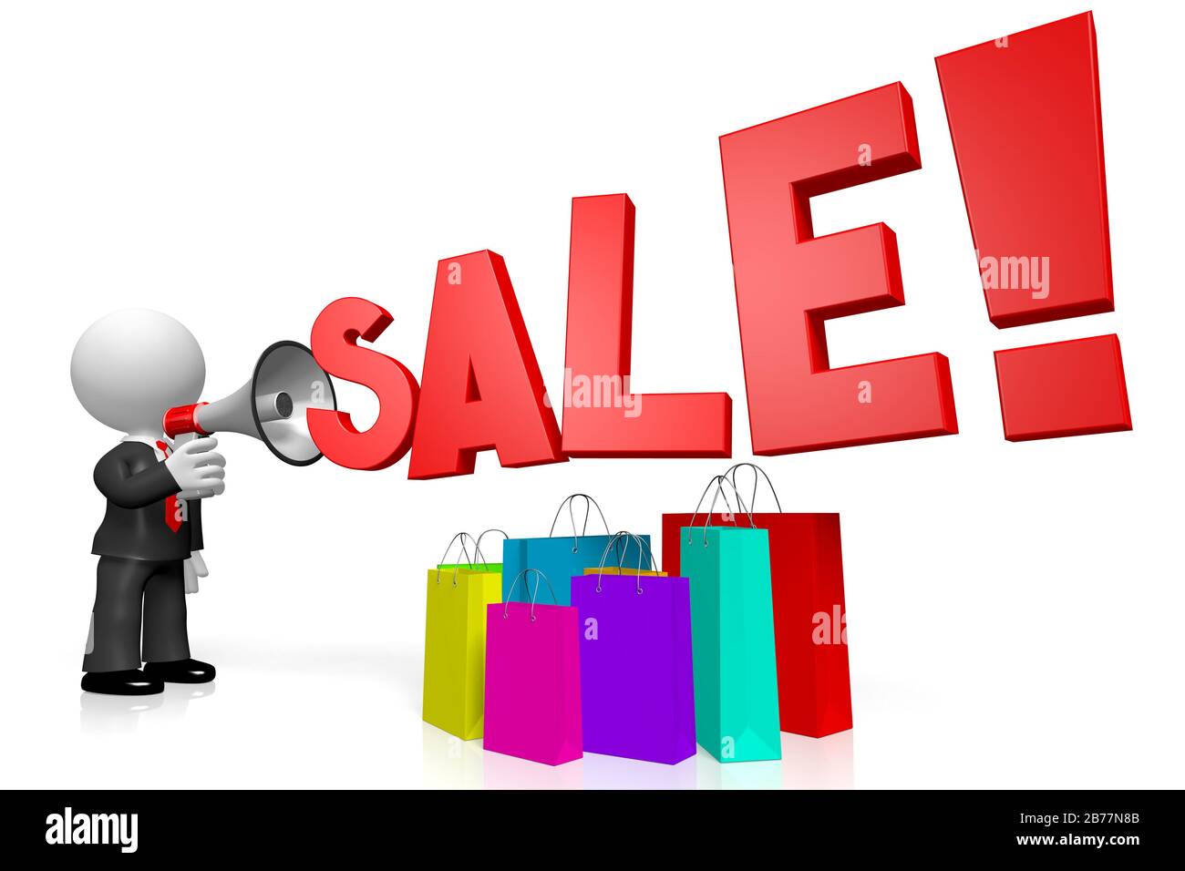 3D cartoon characters, sale concept Stock Photo - Alamy