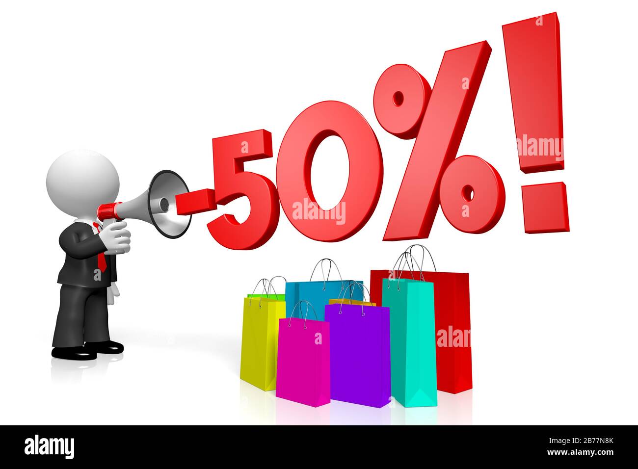3D cartoon characters, sale concept Stock Photo - Alamy
