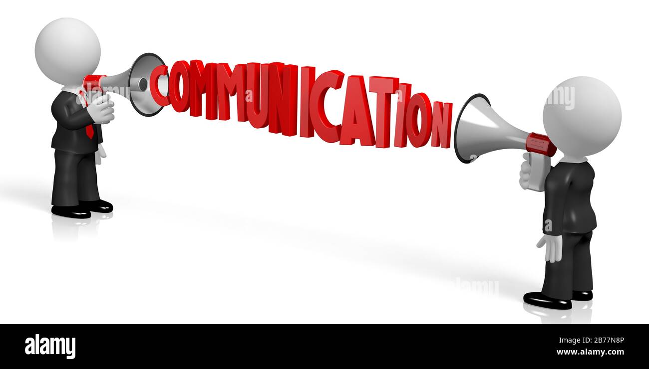 3D cartoon characters, communication concept Stock Photo - Alamy