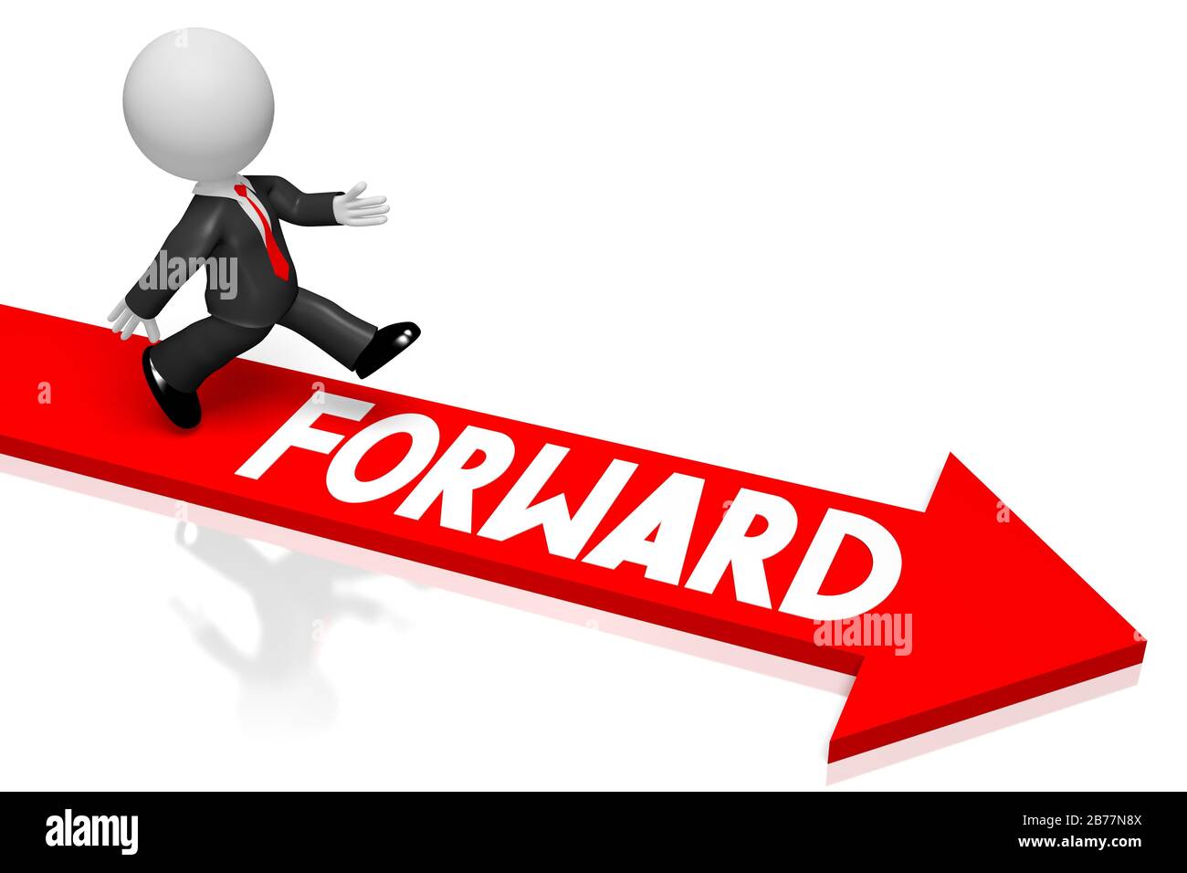 3D running businessman - forward concept Stock Photo - Alamy