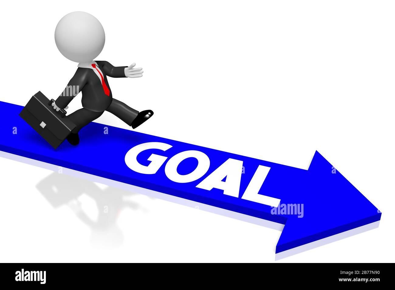 3D running businessman - goal concept Stock Photo - Alamy