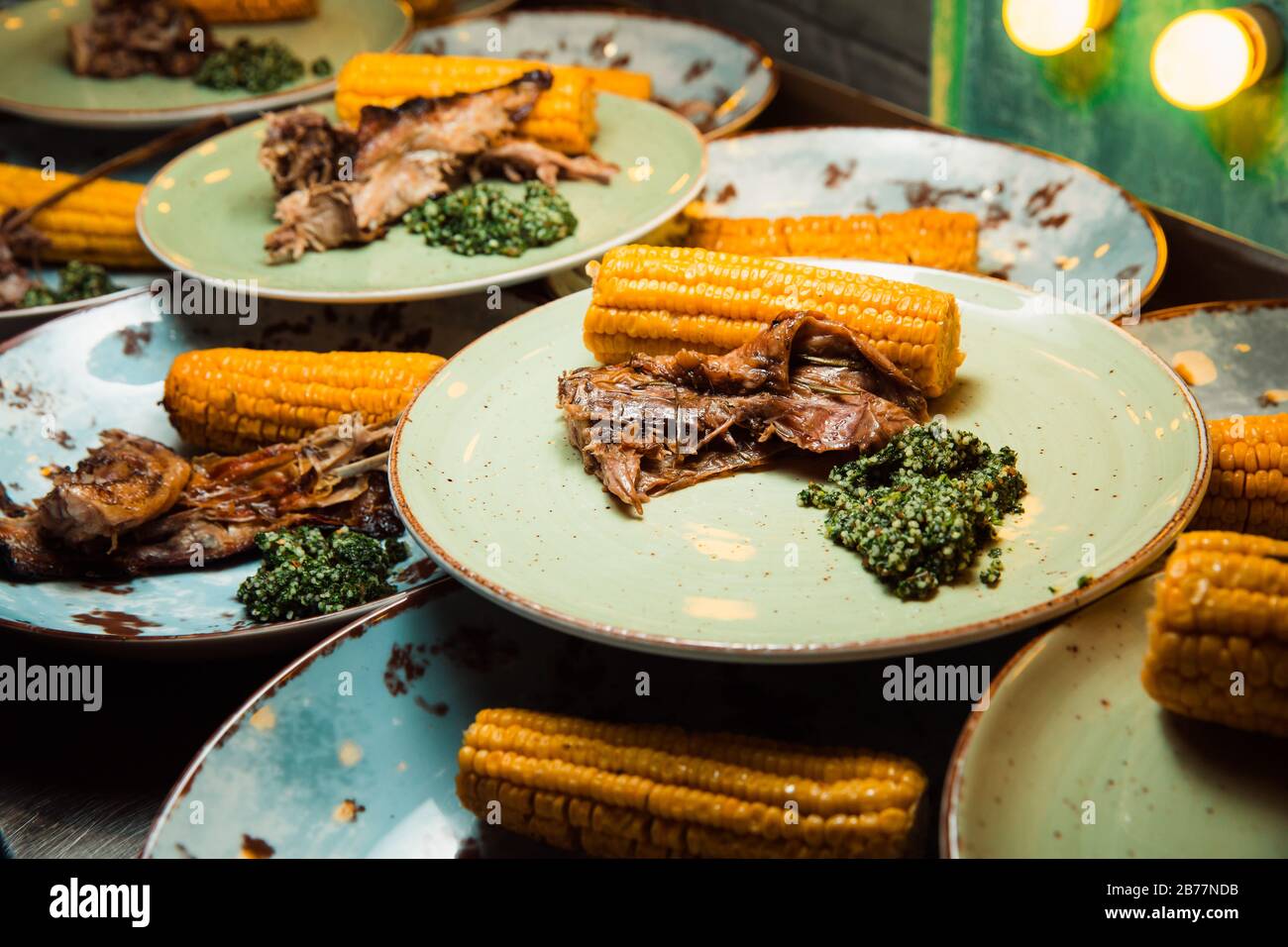 Bbq lamb chop corn hi-res stock photography and images - Alamy
