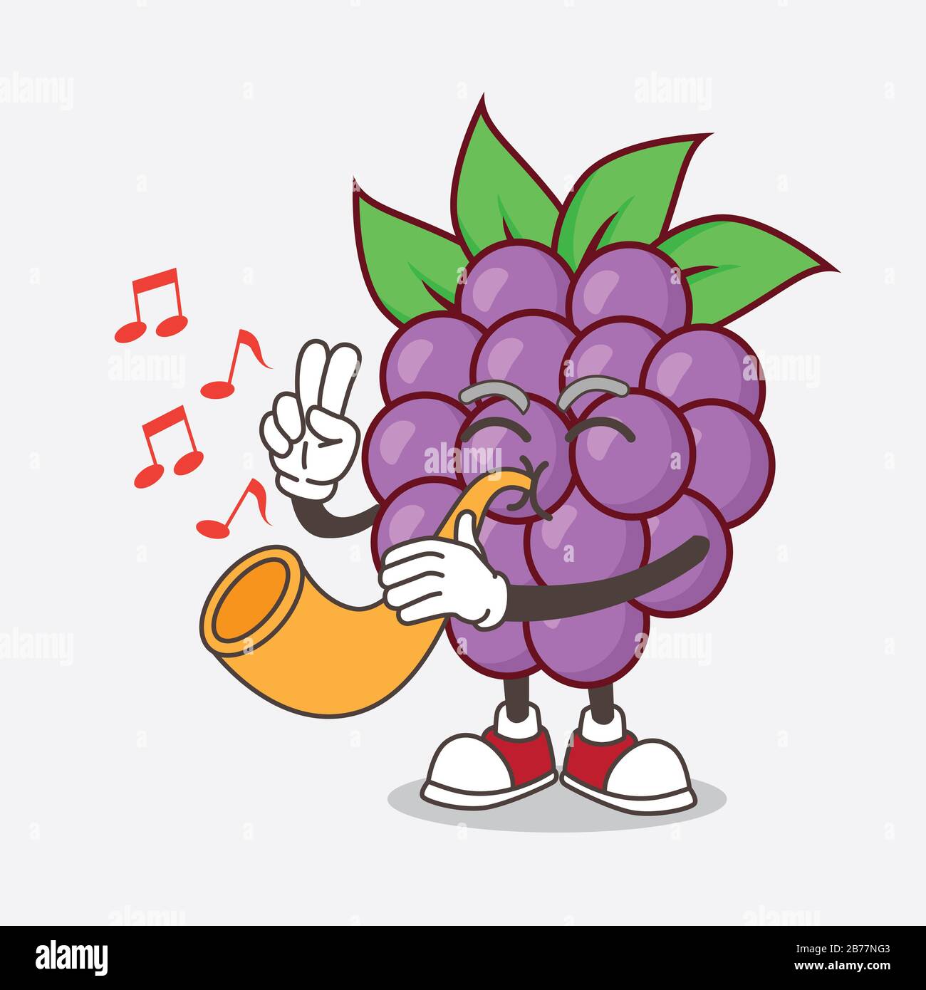 An illustration of Boysenberries Fruit cartoon mascot character playing ...