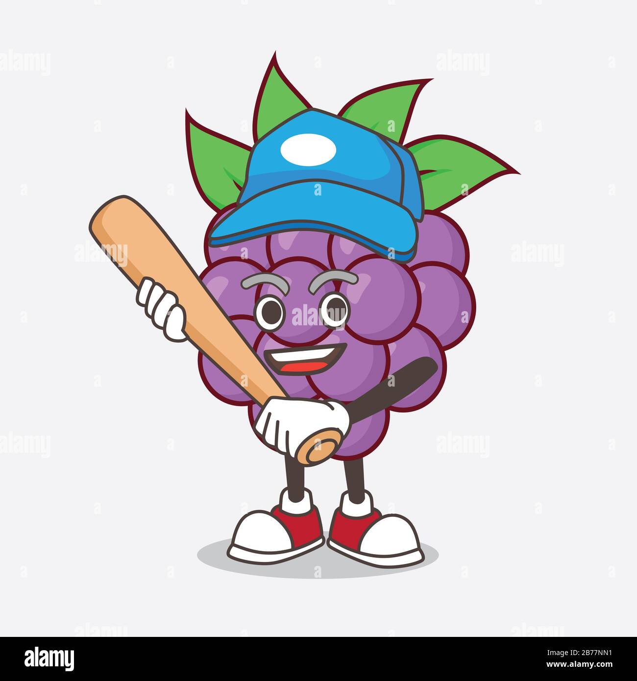 An illustration of Boysenberries Fruit cartoon mascot character playing ...