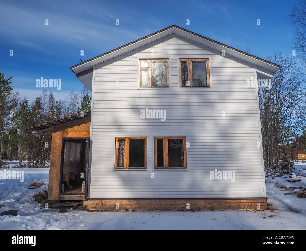 frame house and white siding Stock Photo - Alamy