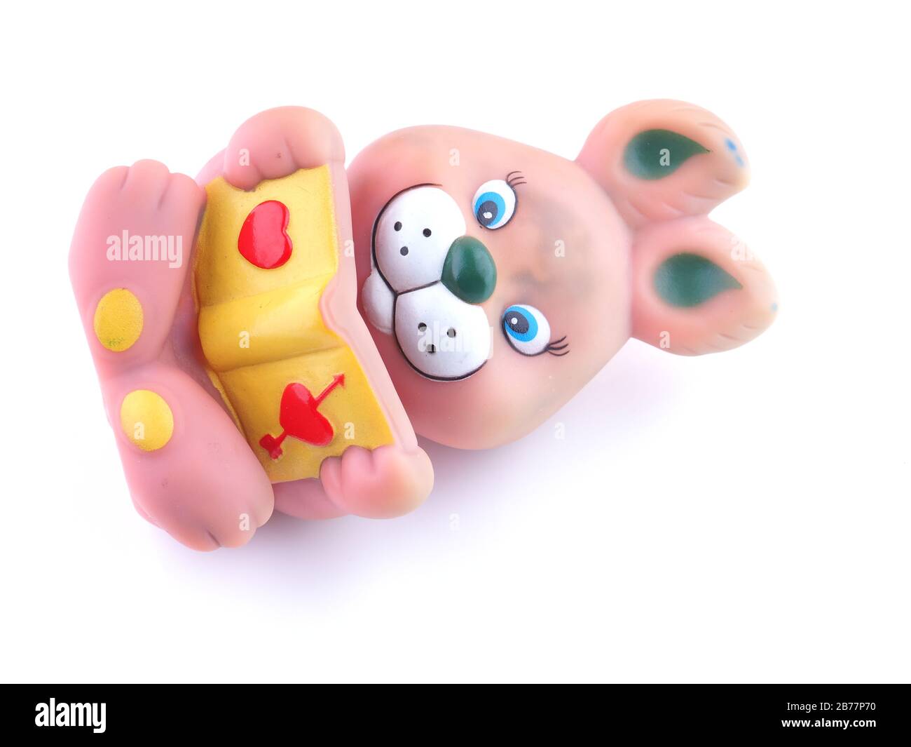 rubber rabbit on a white background Stock Photo - Alamy