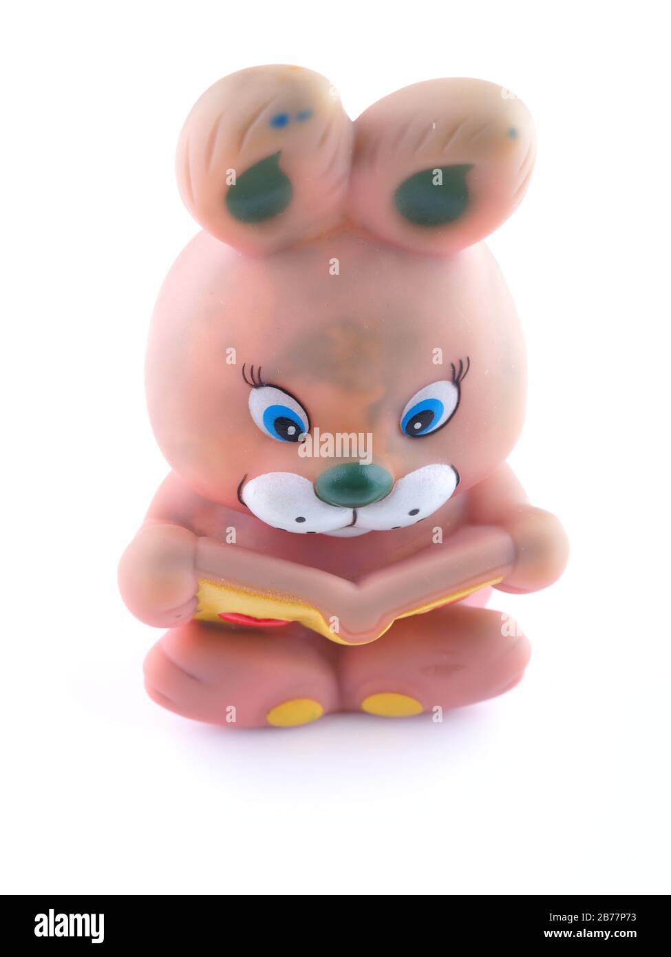 rubber rabbit on a white background Stock Photo - Alamy