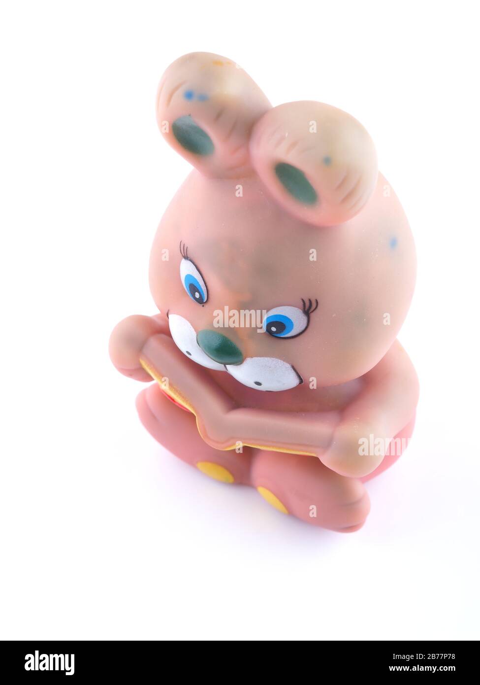 rubber rabbit on a white background Stock Photo - Alamy