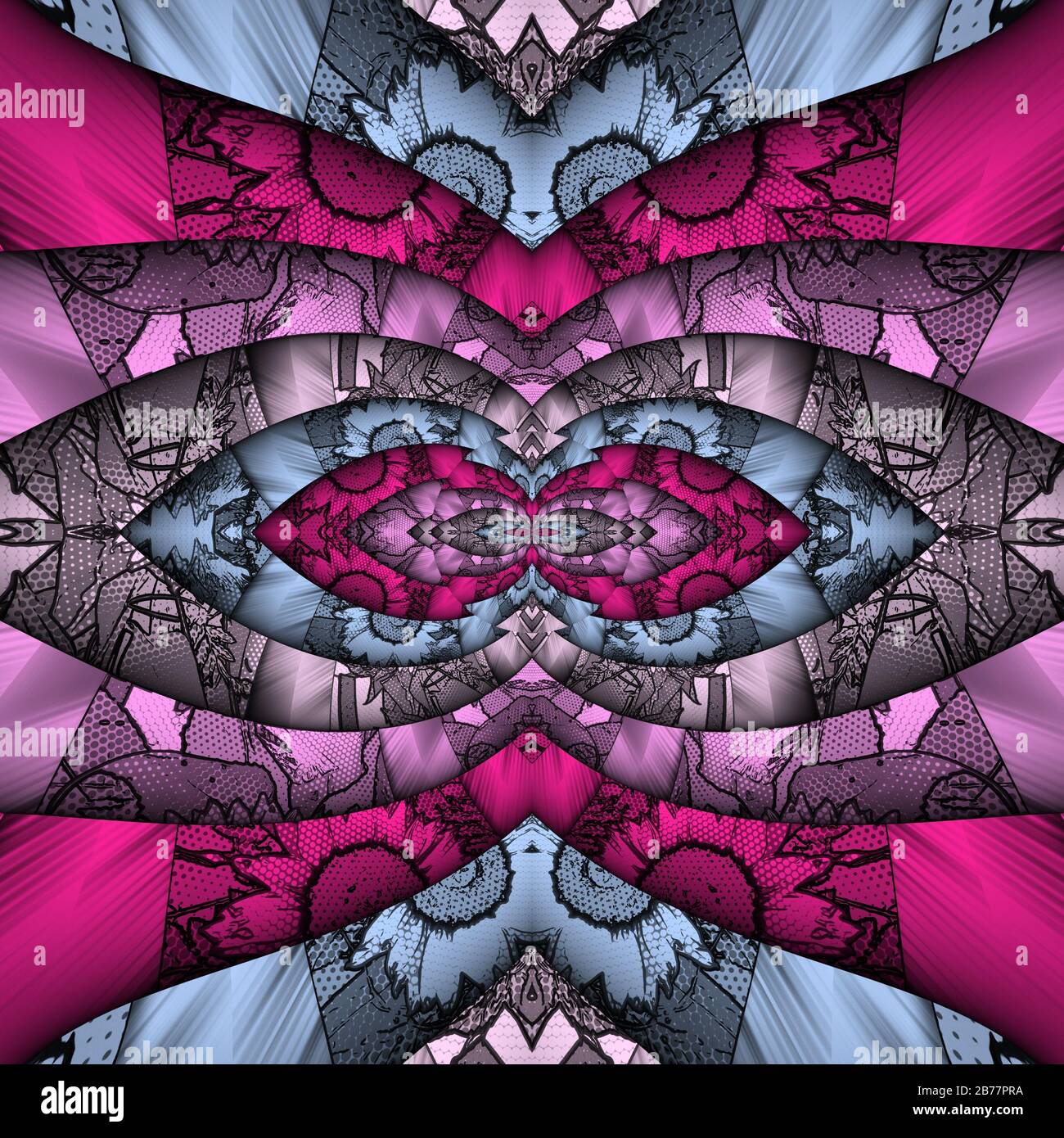 3D rendering of computer generated fractal artwork in halftone style ...