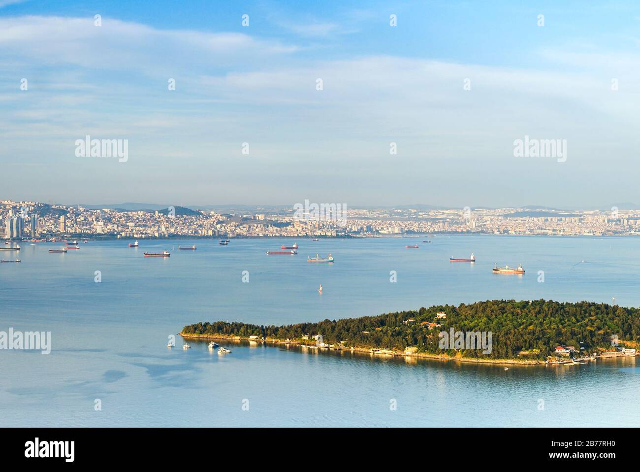 View of Sedef Island (Mother of Pearl Island) from Buyukada island ...