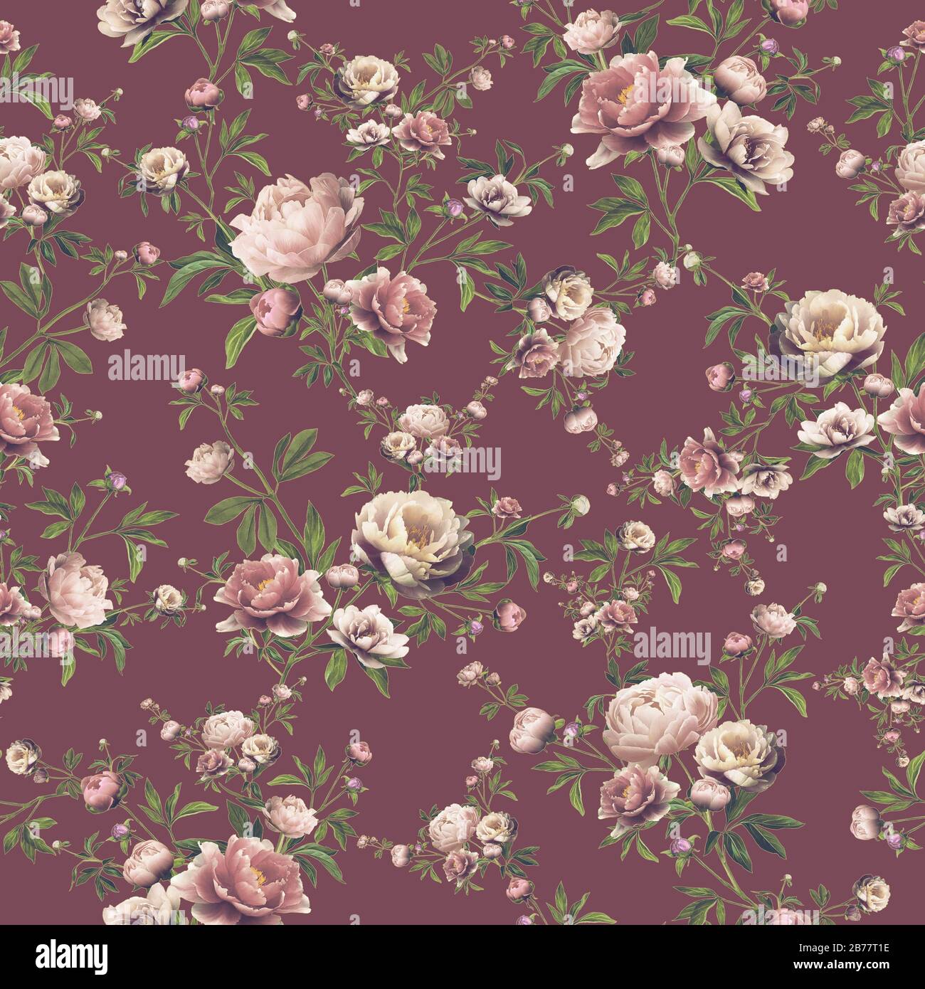 Seamless floral pattern. Vintage textile design Stock Photo - Alamy