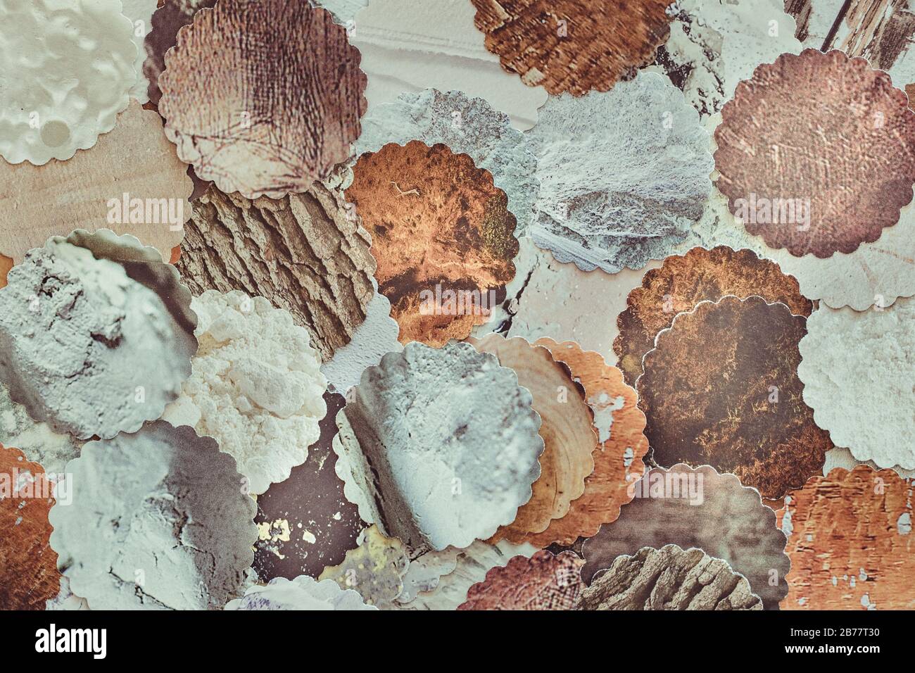 circles cut out of paper as a background in vintage style Stock Photo ...