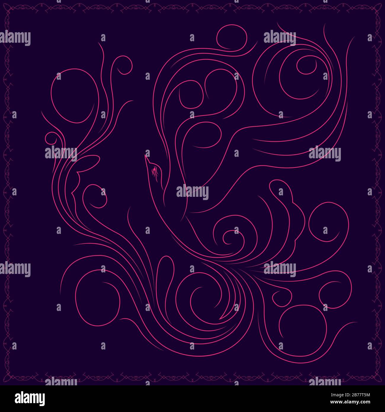 Illustration of adorable bird whose wings and tail are made as long ...