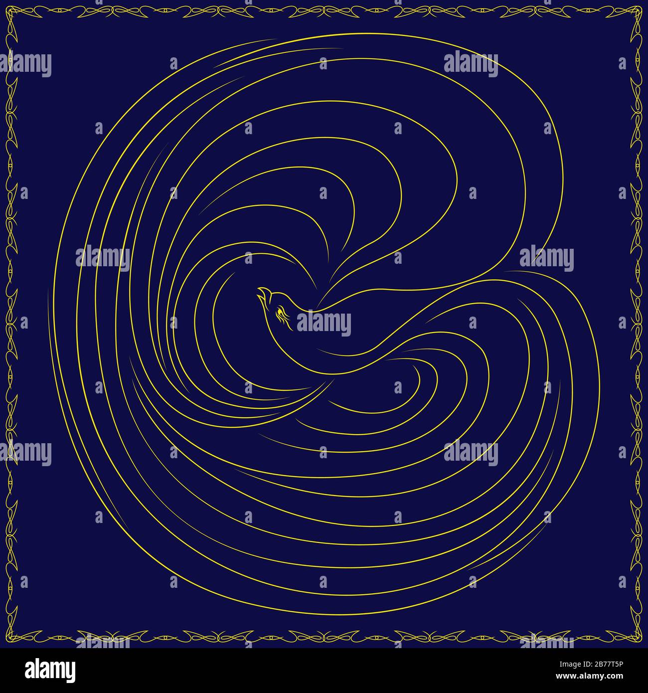 Illustration of beautiful bird whose wings and tail are made as long ...