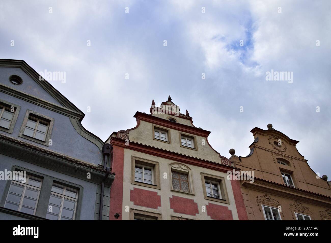 Bohemian architecture and baroque buildings in Prague (Czech Republic ...