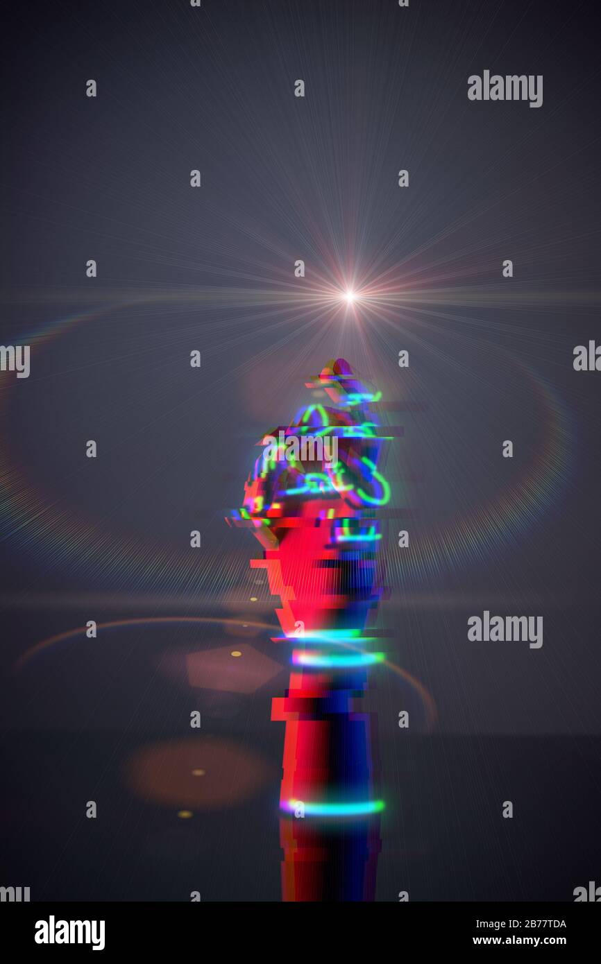 Robot arm, digital technology of future. Concept of virtual, augmented ...