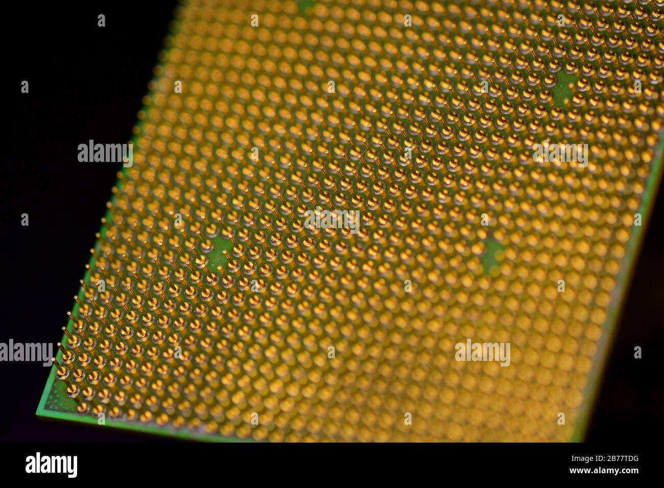 Pins of central processor unit. CPU close-up. Bottom side Stock Photo ...