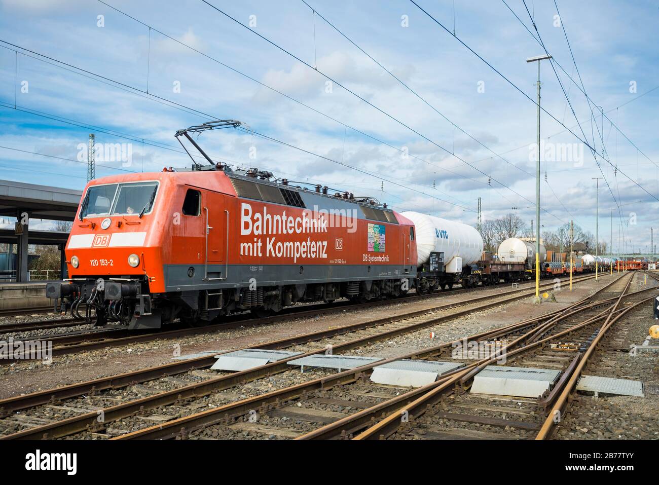 Freight train of Deutsche Bahn and Schienen, Germany Stock Photo - Alamy