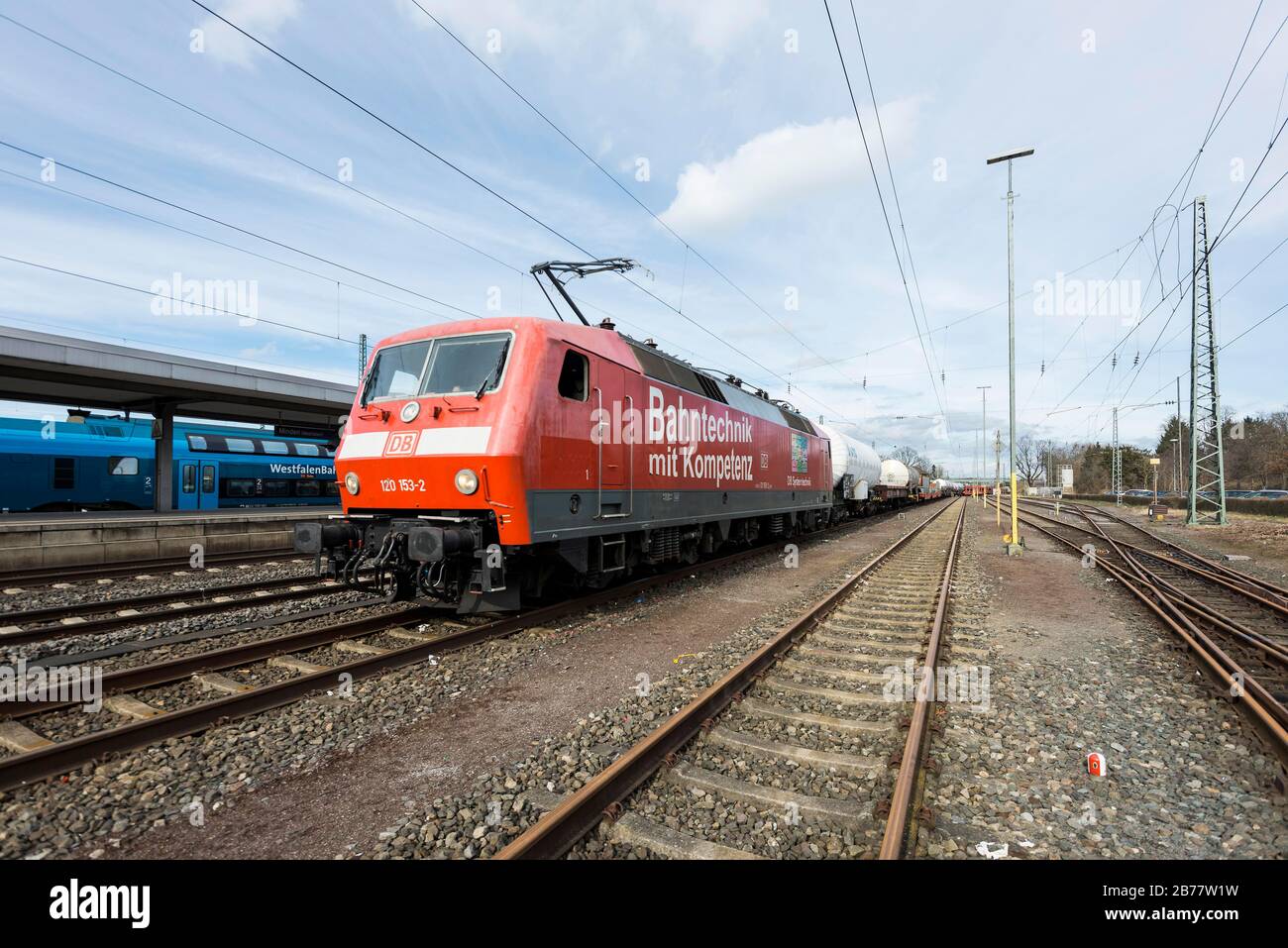 Freight train of Deutsche Bahn and Schienen, Germany Stock Photo - Alamy
