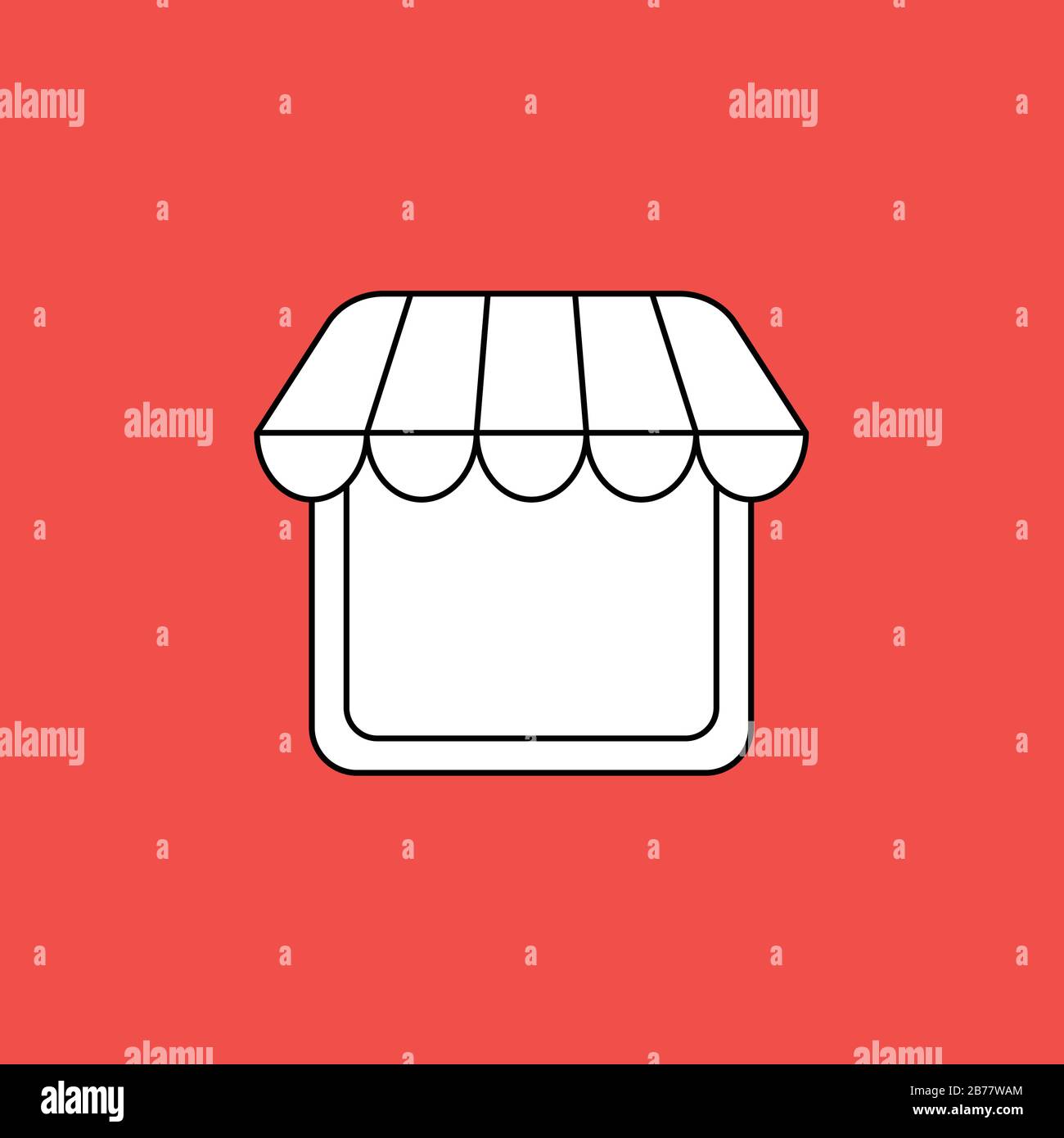 Vector illustration of shop or store symbol icon with awning. Black ...