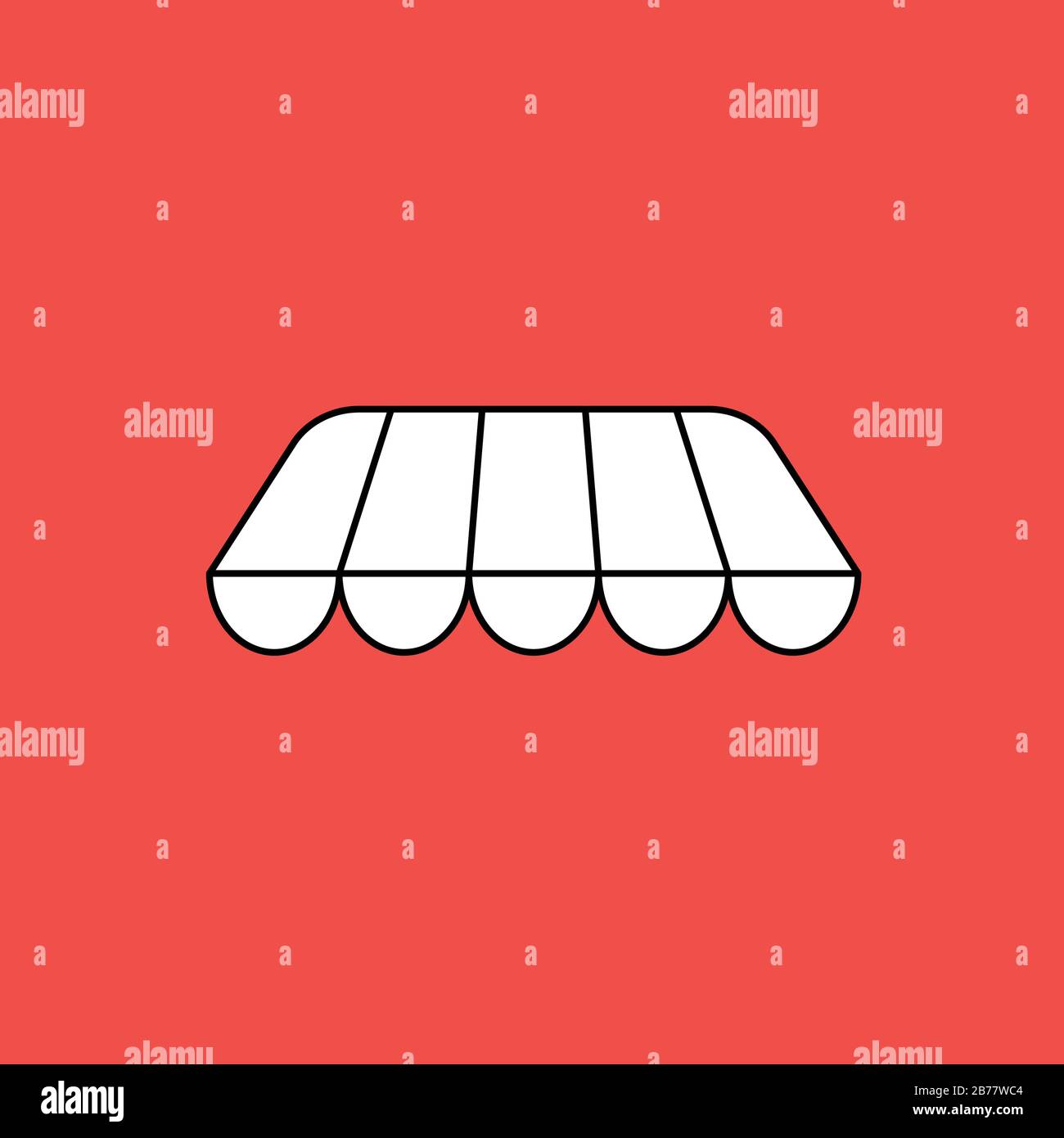 Vector illustration of awning symbol without shop or store building ...