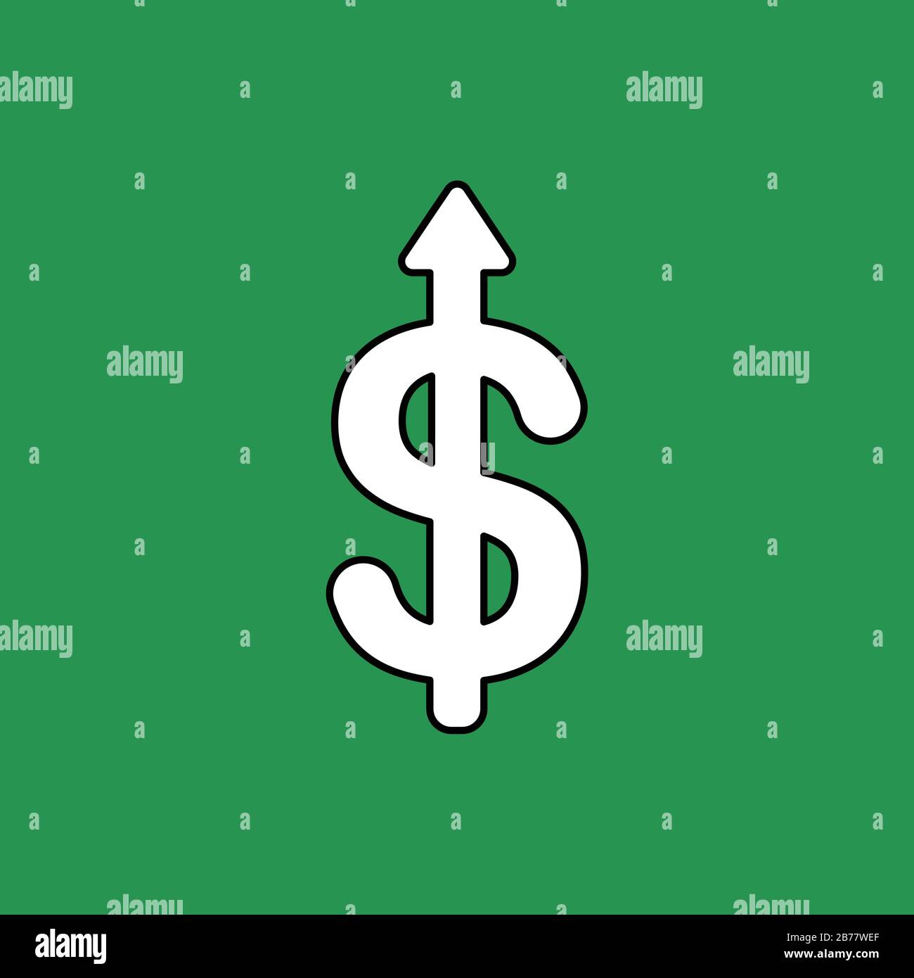 Vector illustration concept of dollar icon with arrow pointing up ...