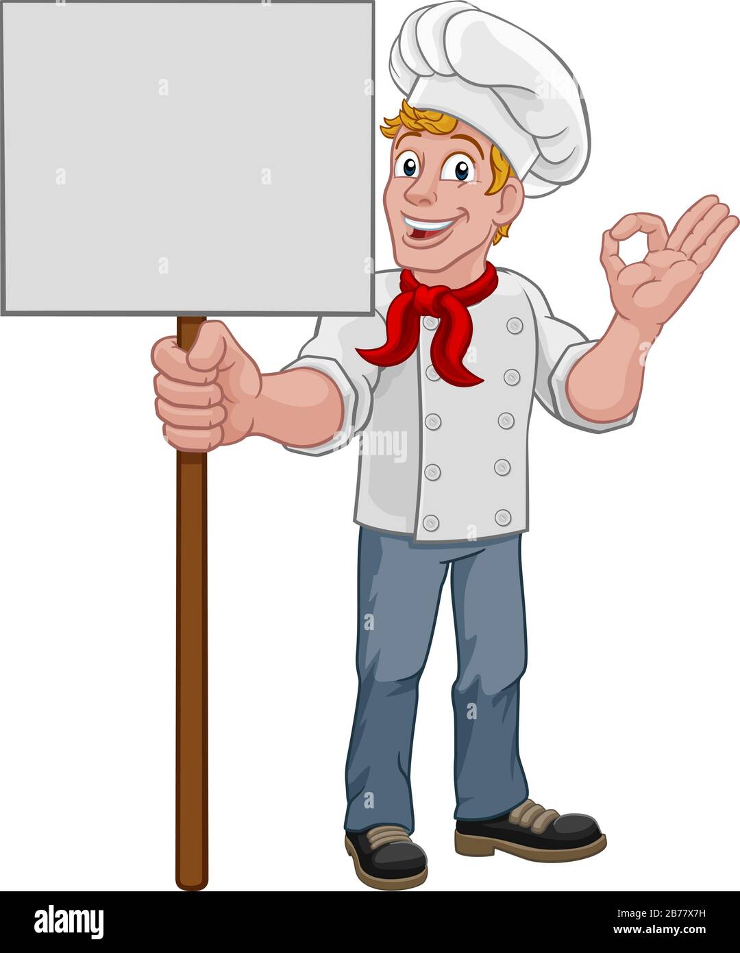 Chef Cook Baker Man Cartoon Holding Sign Stock Vector Image & Art - Alamy