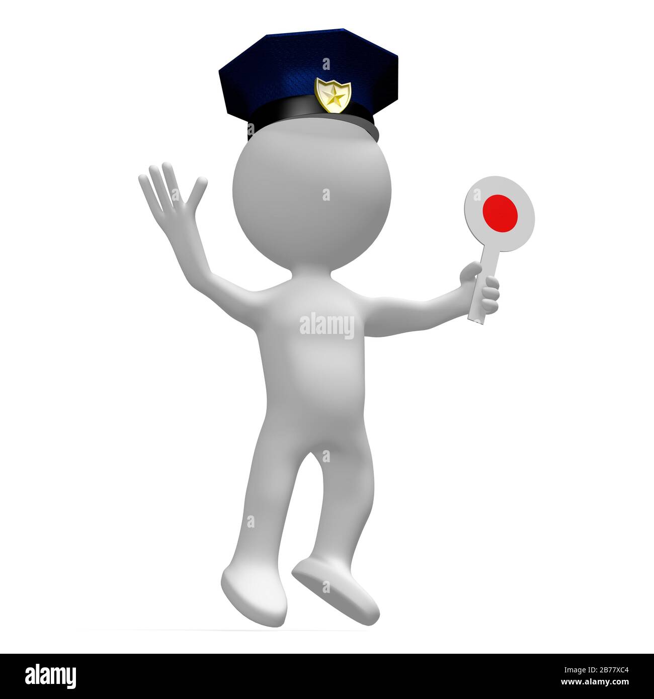 Policeman holidng stop sign Stock Photo - Alamy