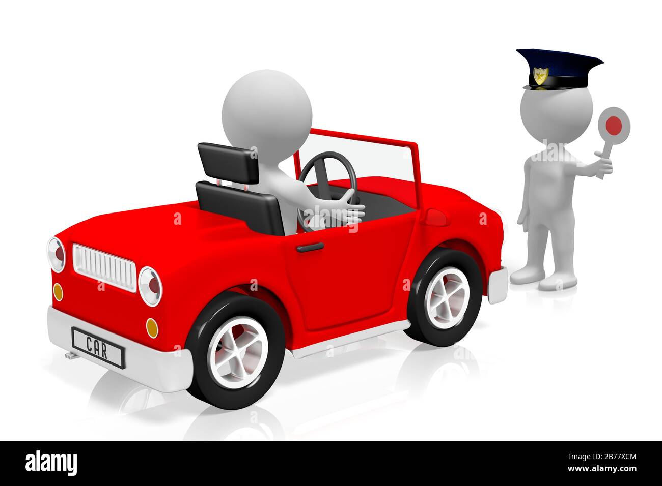 Vehicle check - car, policeman Stock Photo - Alamy