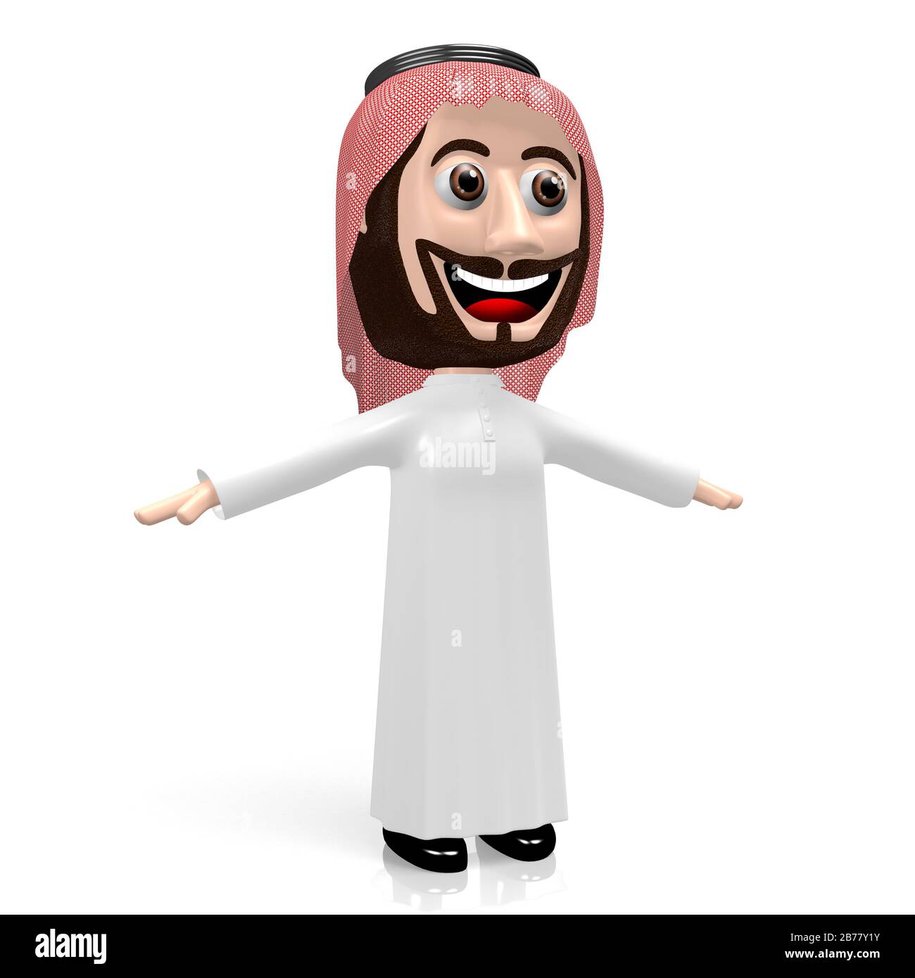 3D arab cartoon on white background Stock Photo - Alamy