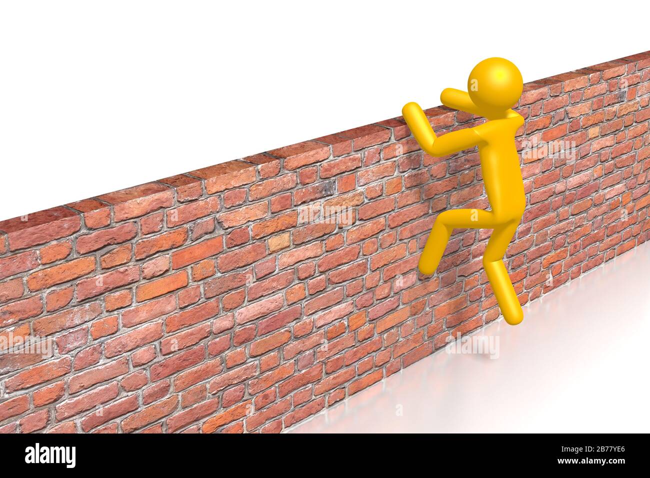 Jumping over wall, overcoming problems concept Stock Photo - Alamy