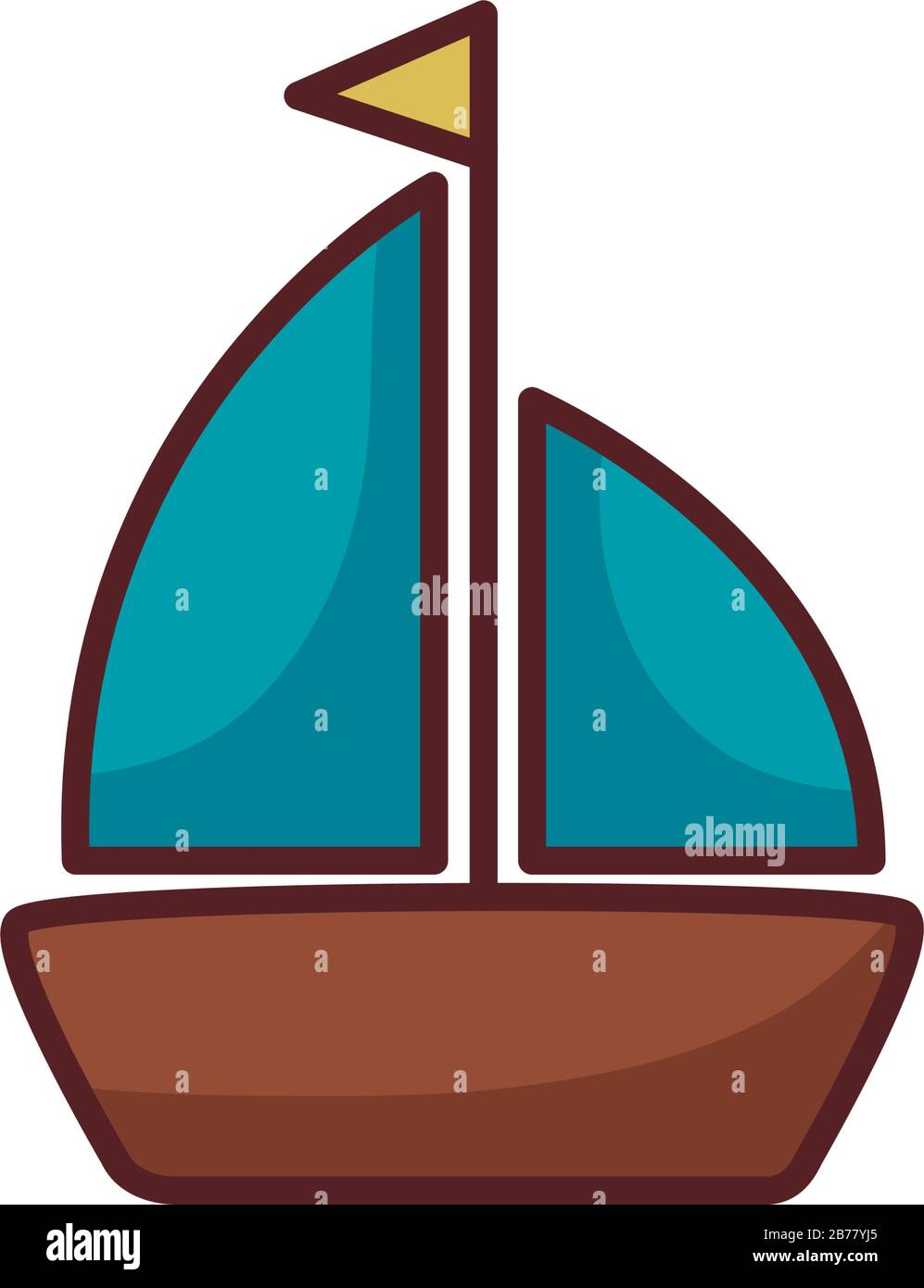 sailboat ship line color style icon Stock Vector Image & Art - Alamy